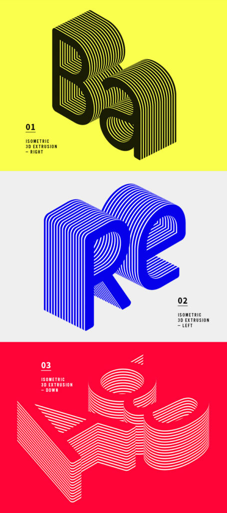 Isometric 3D Text Effect - 3 Angles - PsFiles