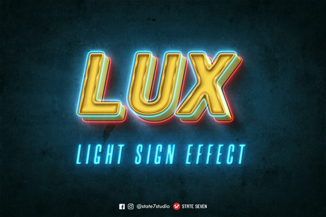 3D Light Sign Text Effect - PsFiles