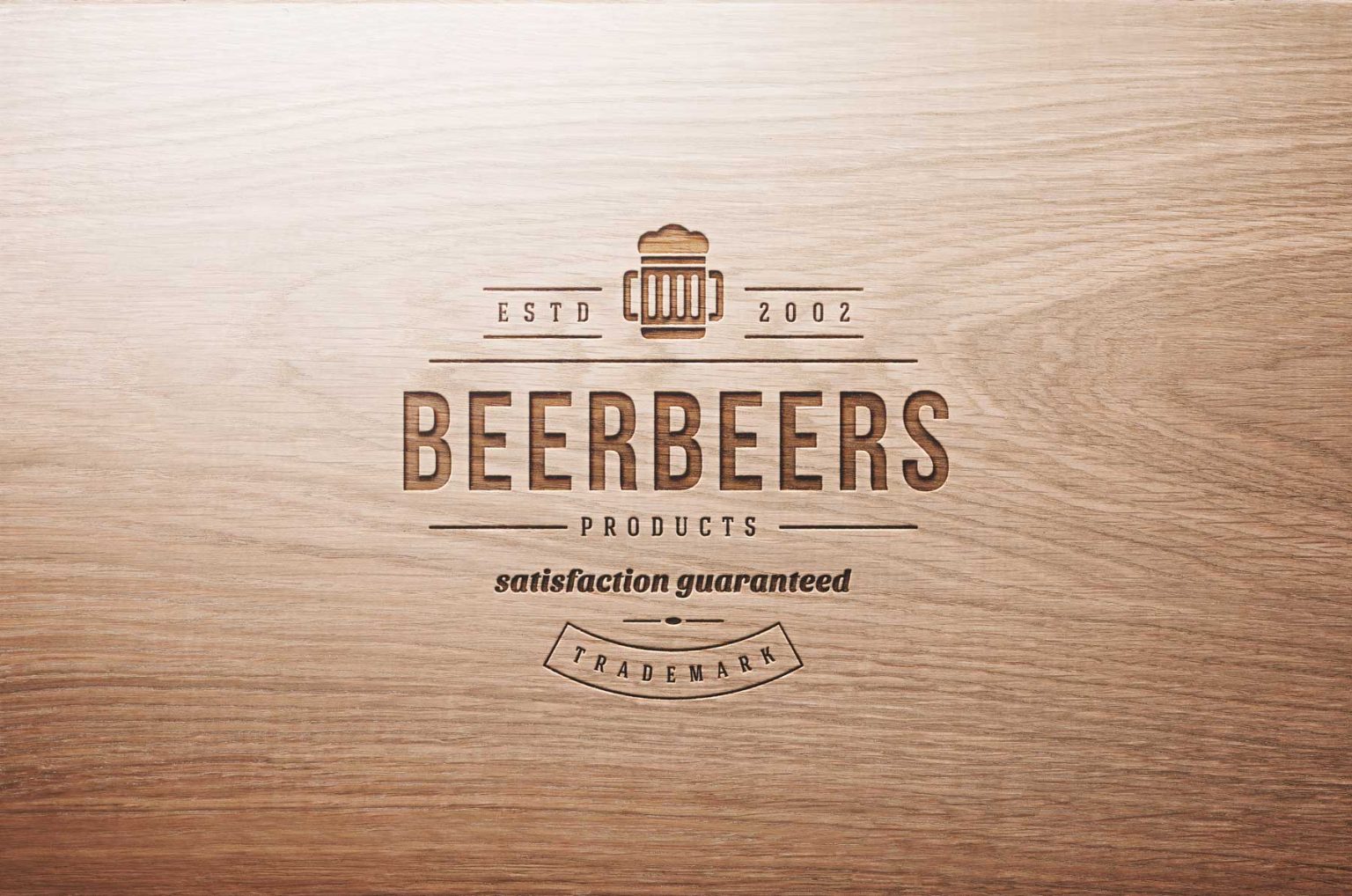 Free Wood Engraved Logo MockUp PSD - PsFiles