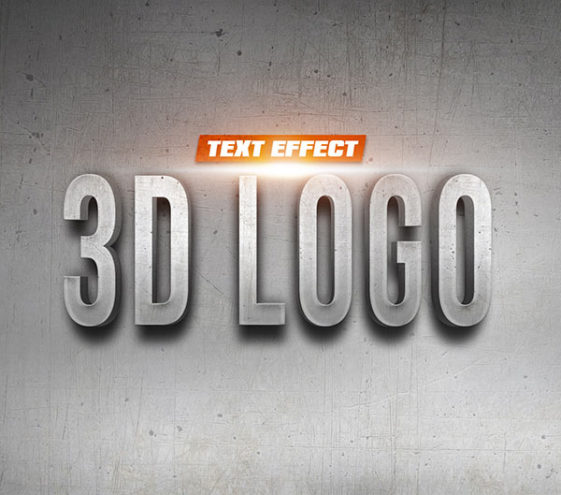 3D Logo on Wall Text Effect - PsFiles