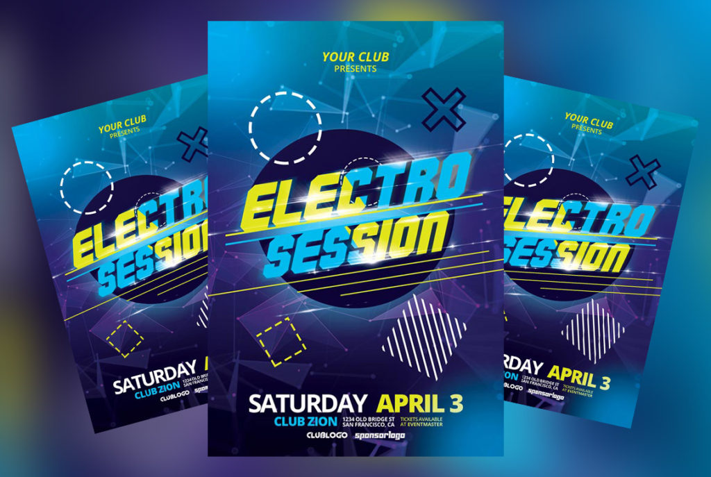 Free Electro Club Session Flyer PSD Template - PsFiles