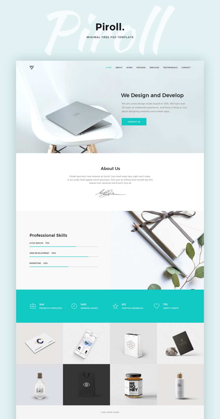 Piroll: A design web template for agency/personal portfolio - PsFiles