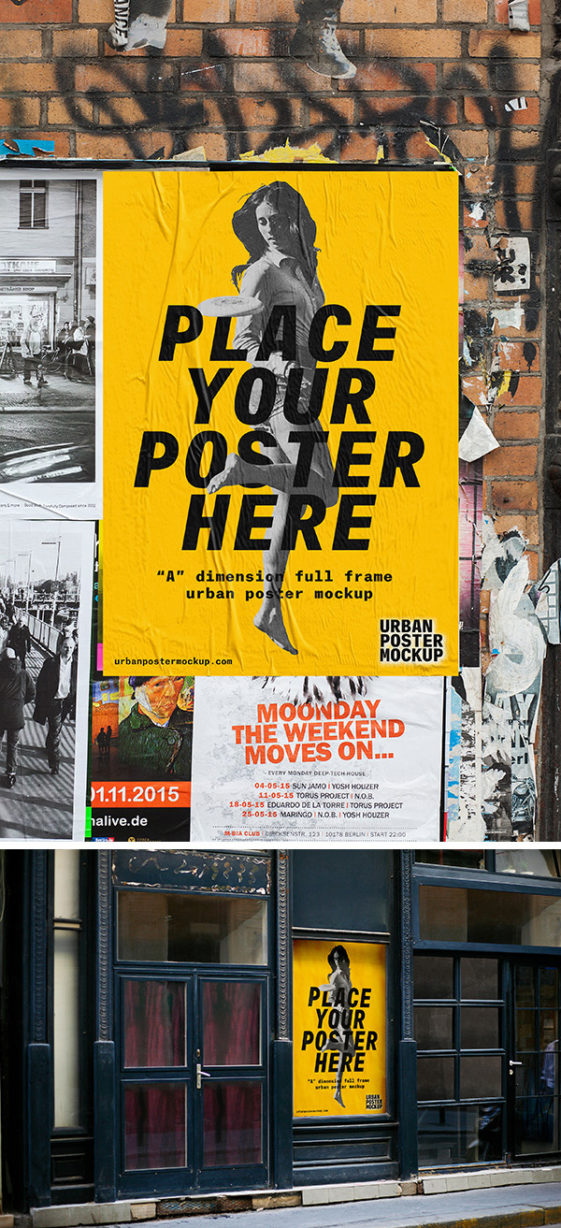 Free 3 Urban Poster MockUps PSD - PsFiles
