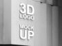 Wall Mounted 3D Sign Logo Mockup - PsFiles
