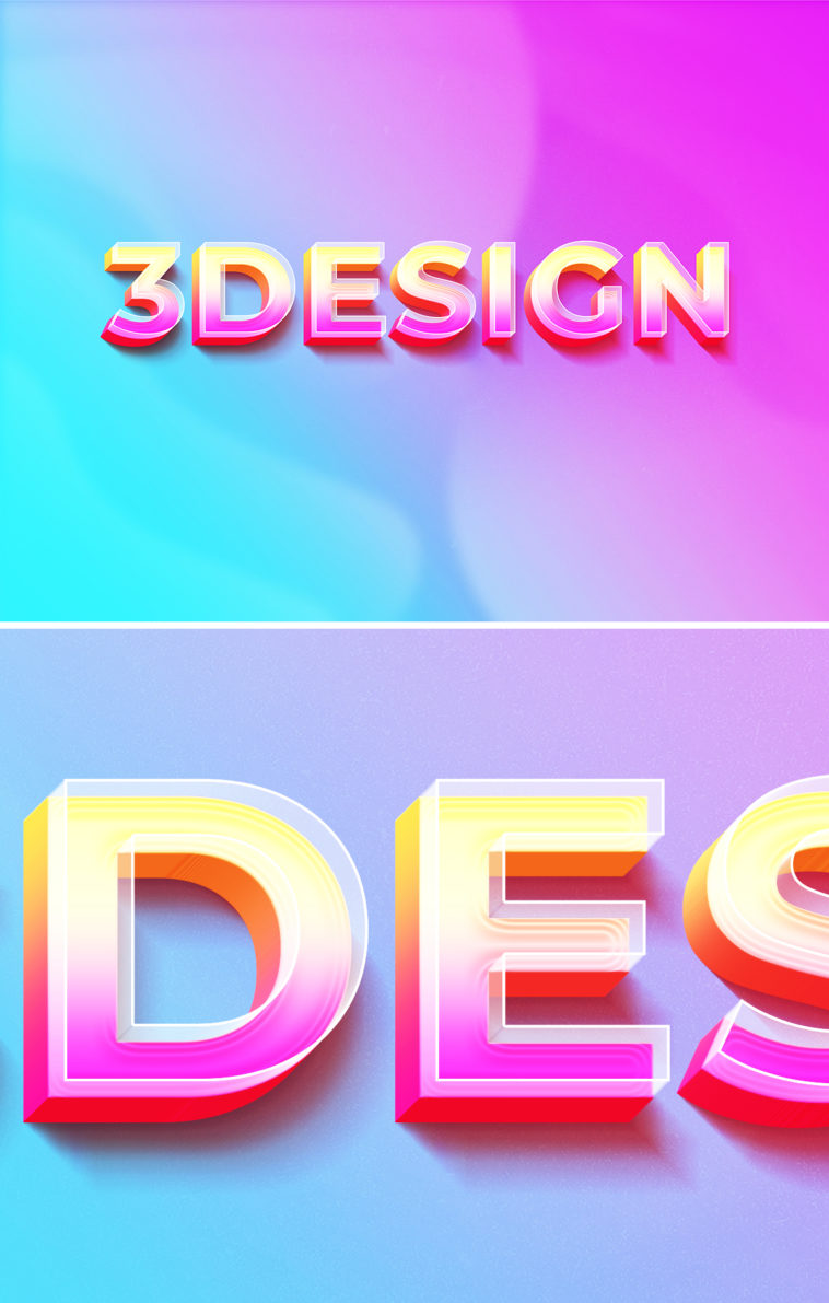 Glossy 3D Text Effect PSD 2019 - PsFiles