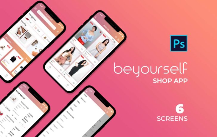 Free Shopping App UI PSD Template - PsFiles