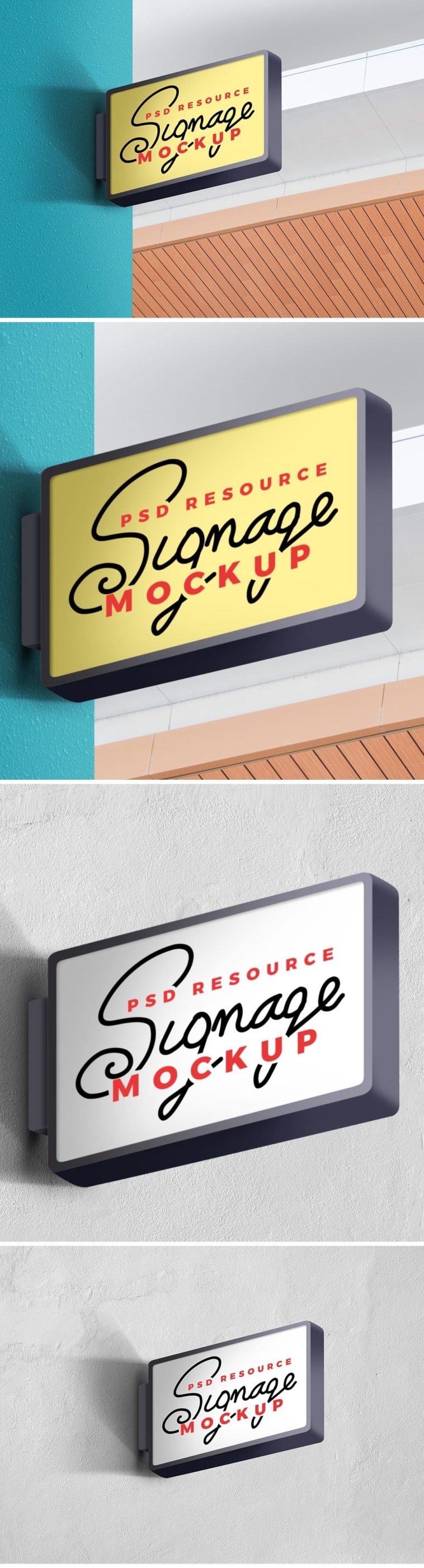 Set of Store Wall Signage Mockups PSD - PsFiles