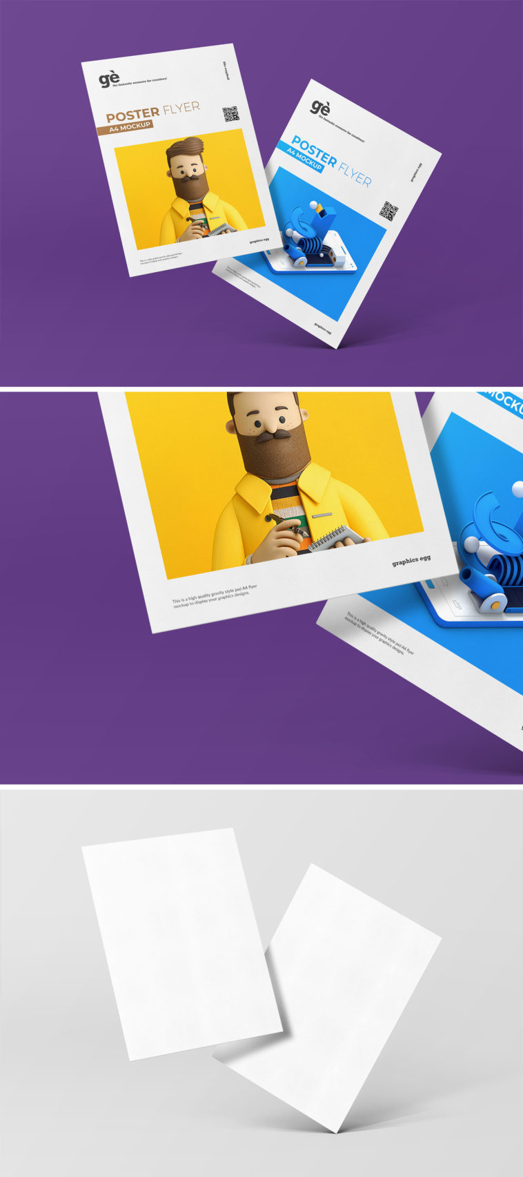 A4 Poster Free PSD Mockup - PsFiles