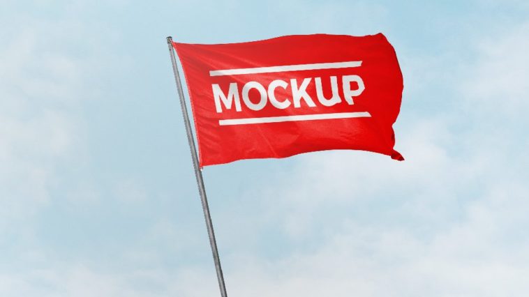 Free Waving Flag Mockup PSD - PsFiles