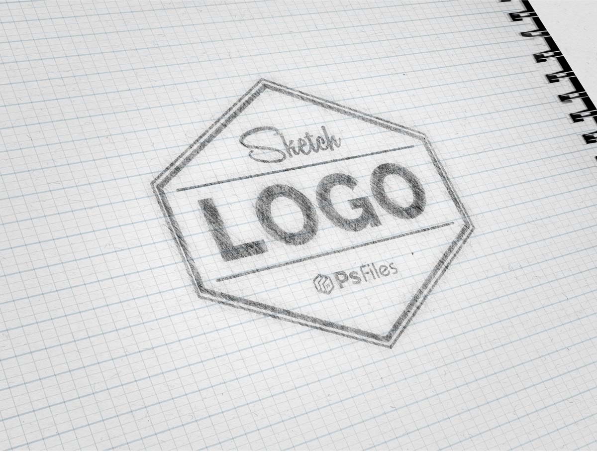 Free Pencil Shaded Logo Mockup PSD - PsFiles