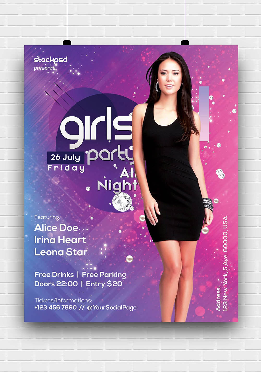 Free Night Party PSD Poster Template - PsFiles