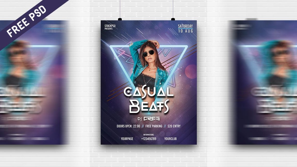 Free Casual Beats Poster PSD Template - PsFiles