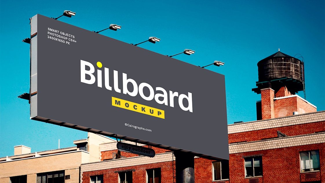 Free Spectacular Corner Billboard Outdoor Advertising Mockup PSD - PsFiles