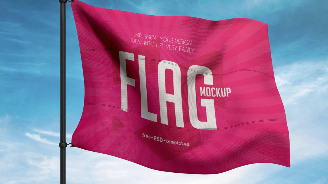 3 Free Flag Mockup PSD Set - PsFiles