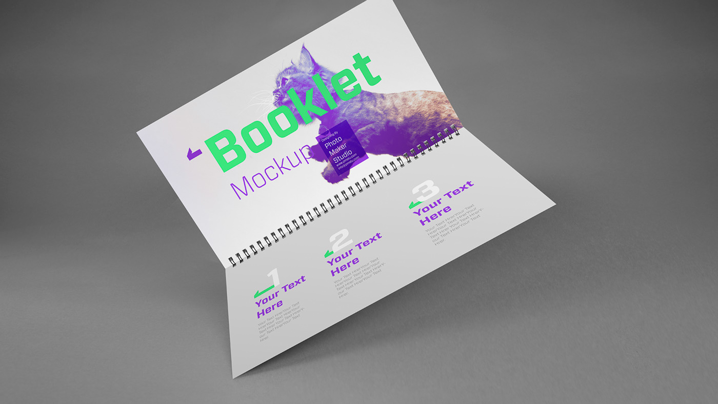 Free Spiral Bind Open Booklet Mockup PSD - PsFiles