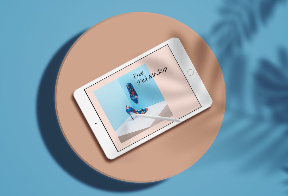 Free iPad Mini with Apple Pencil Mockup - PsFiles