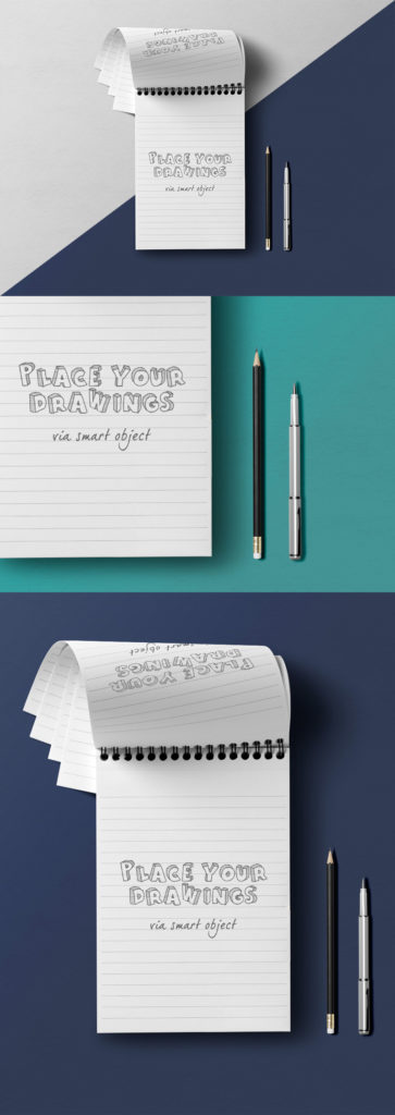 Notepad overhead view Mockup PSD Free Download - PsFiles