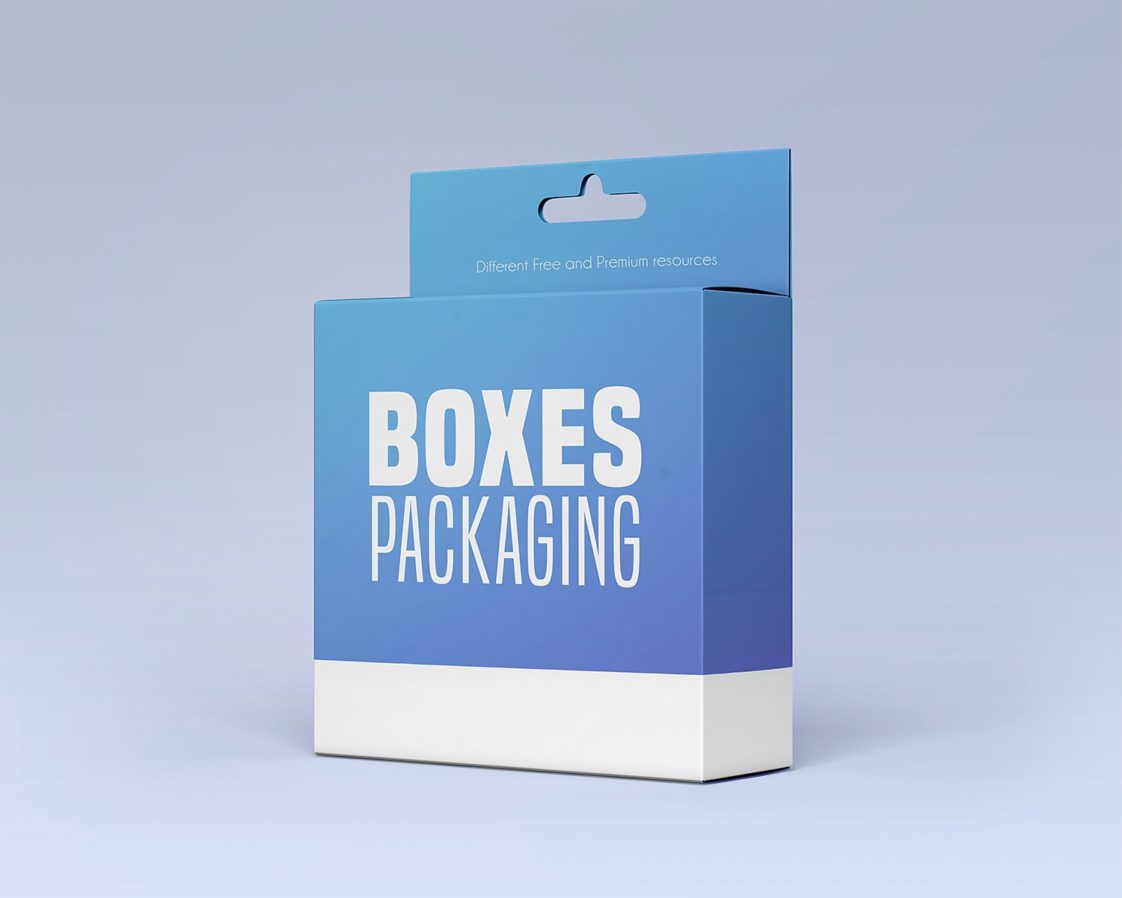 Free Hanging Box Packaging PSD Mockup Set - PsFiles