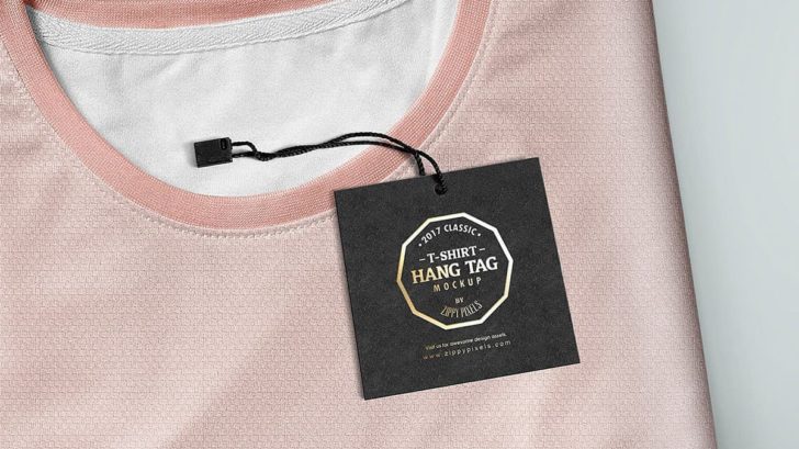 Free 2 Clothing Label Tags Logo Mockup - PsFiles