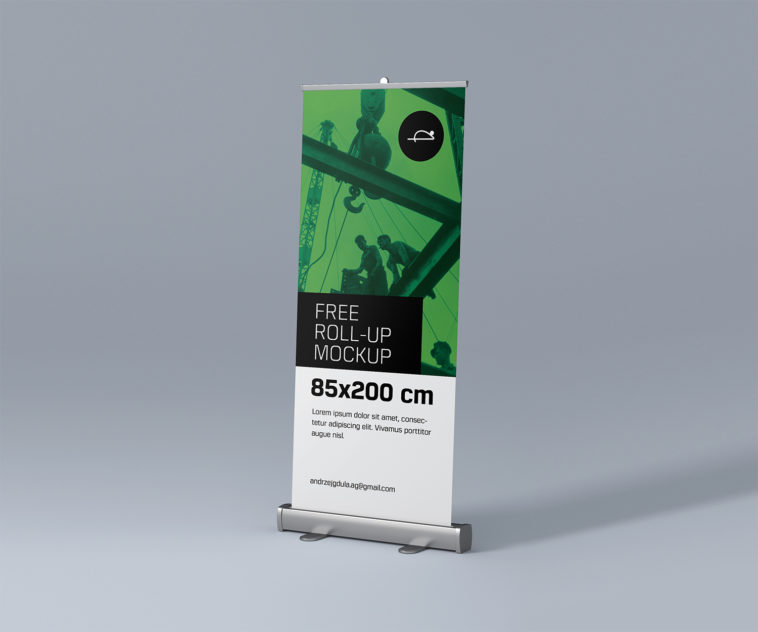Free PSD Roll-Up Stand Mockup - PsFiles
