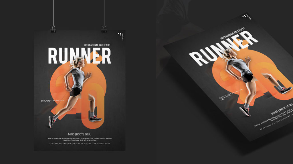 Free Runner Event Poster + Flyer PSD Template - PsFiles