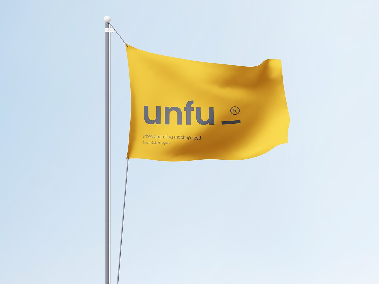 Free Simple Waving Flag Mockup - PsFiles