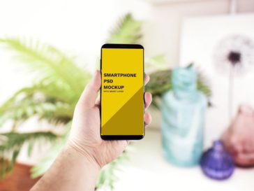 Hand Holding Smartphone Mockup Free - PsFiles