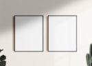Free Two Poster Frames on a Wall Mockup PSD - PsFiles