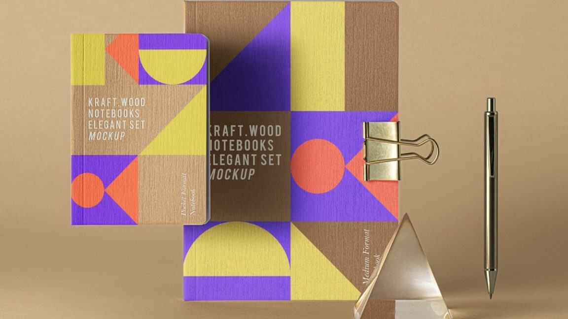 Floating Set of Notebooks Mockup Free PSD - PsFiles