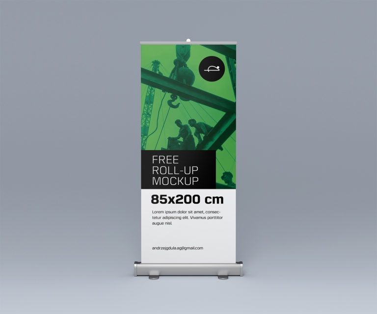 Free PSD Roll-Up Stand Mockup - PsFiles
