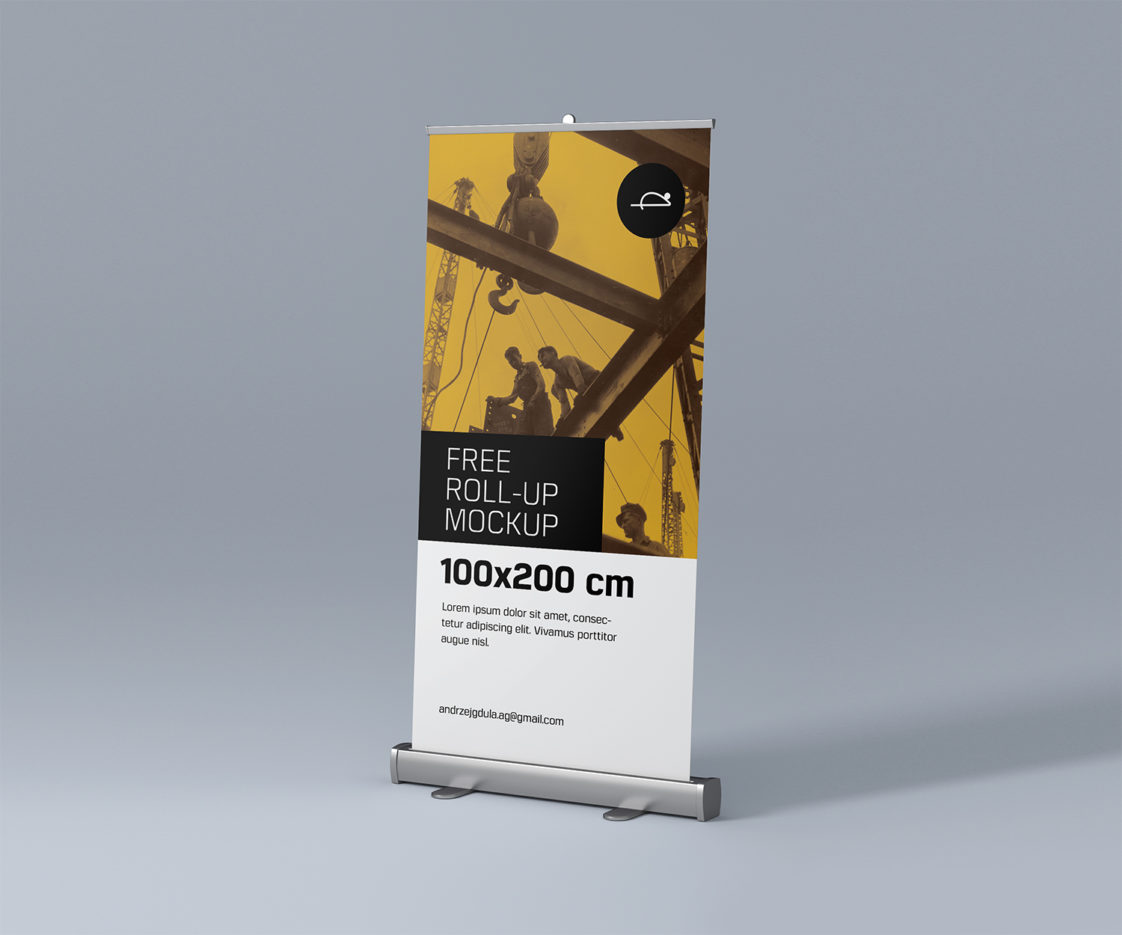 Free PSD Roll-Up Stand Mockup - PsFiles