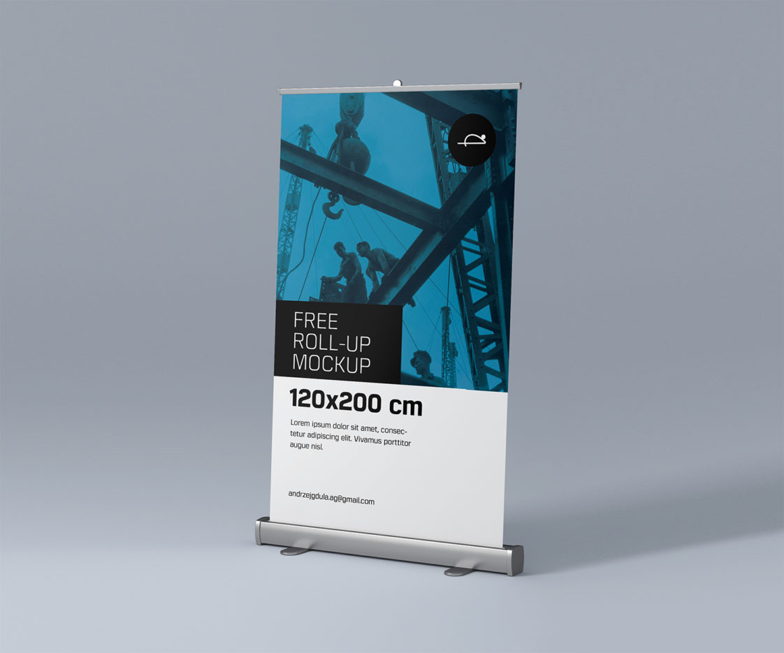 Free PSD Roll-Up Stand Mockup - PsFiles
