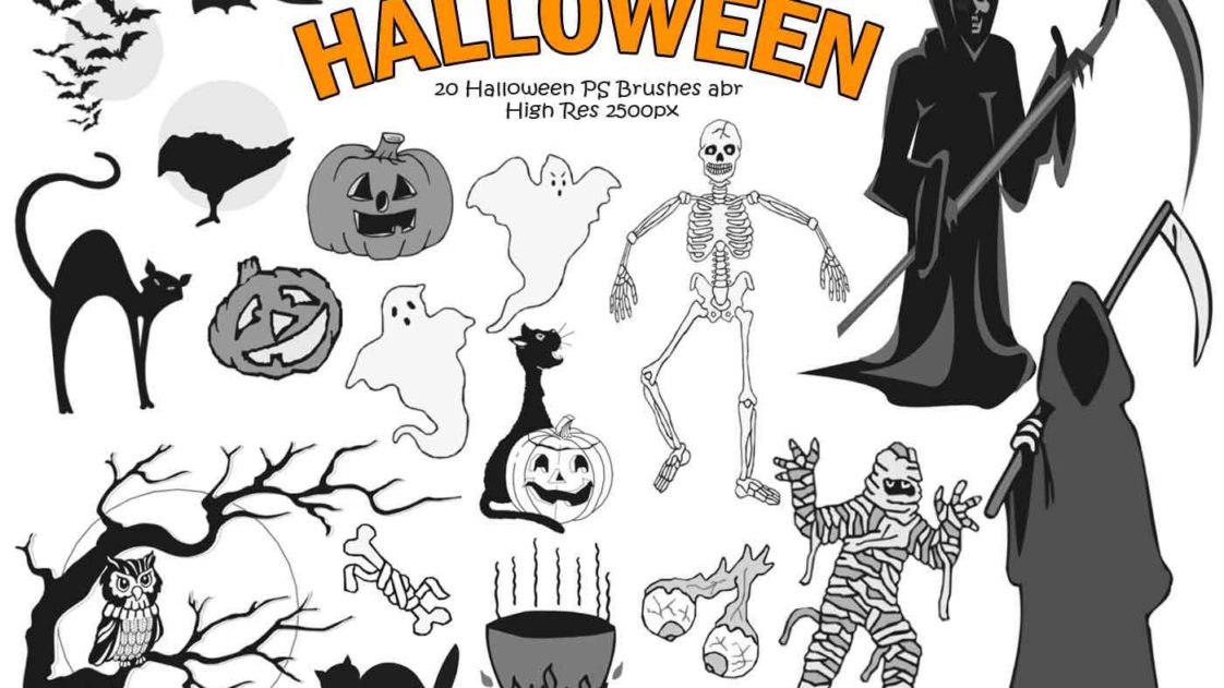 Free Halloween Brush Set Procreate Photoshop - PsFiles