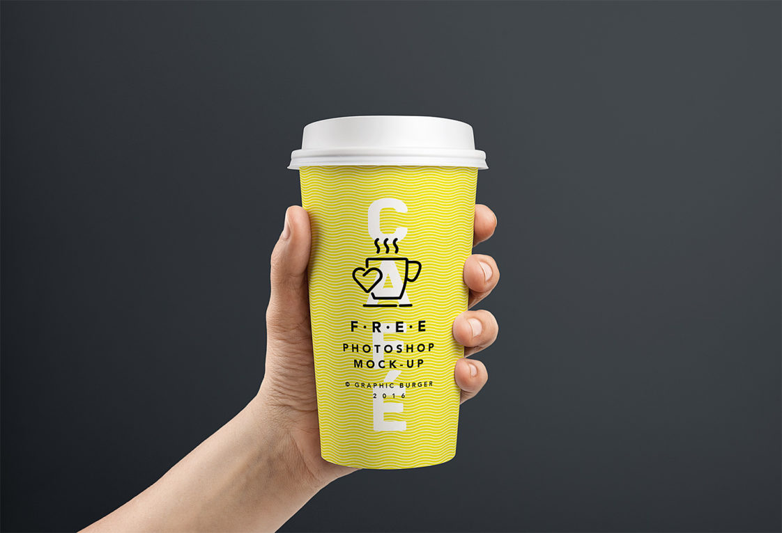 Free Medium and Small Cup In Hand Mockup PSD - PsFiles