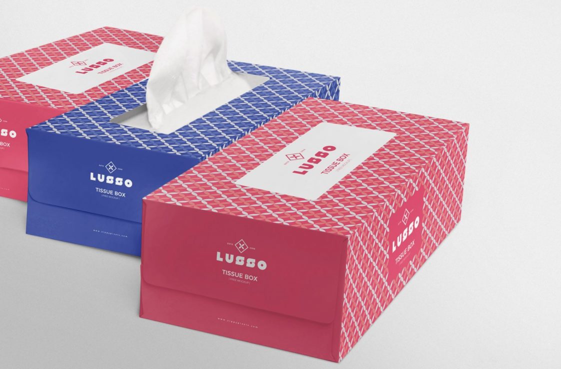 Free Premium Tissue Paper Box Mockup - PsFiles