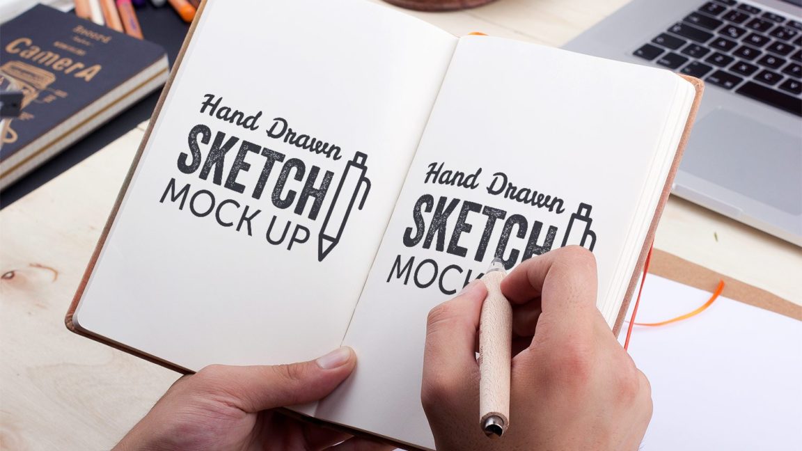 3 Free Sketchbook Mockup PSD Set - PsFiles