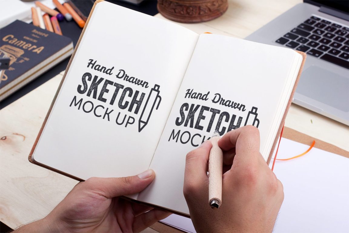 Free Hand-Drawn Sketch Mock-Up PSD - PsFiles