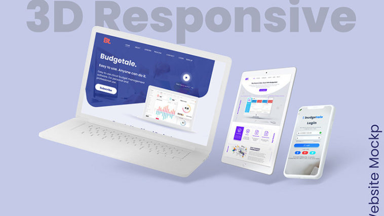 Gravity UI Responsive Devices Free Mockup PSD - PsFiles