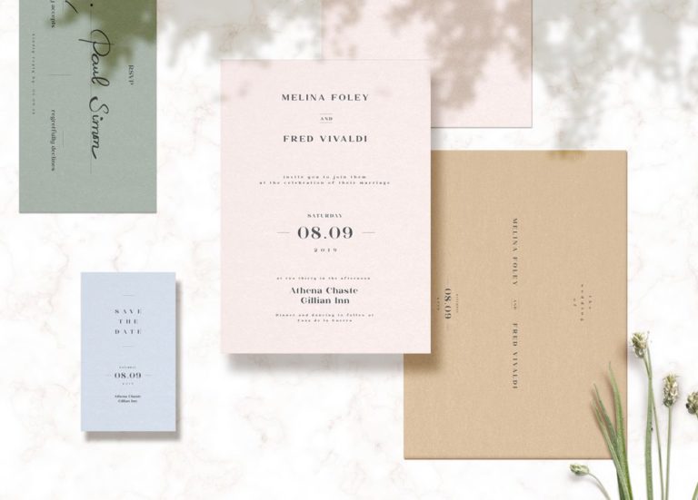 Free Floating Invitation Cards Shadow Overlay Mockup - PsFiles