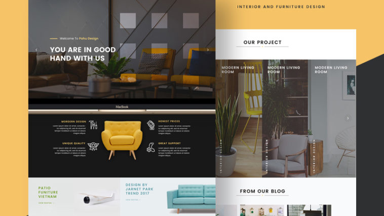 Free Interior Design Web PSD Template - PsFiles