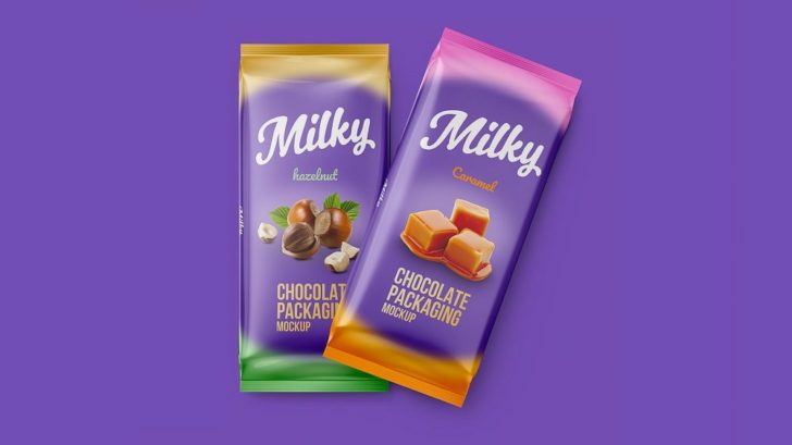 Orange Snack Bar Wrapper Design Packaging Mockup PSD - PsFiles