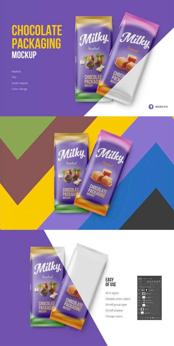 Free Premium Download: Chocolate Bar Wrapping Mockup - PsFiles