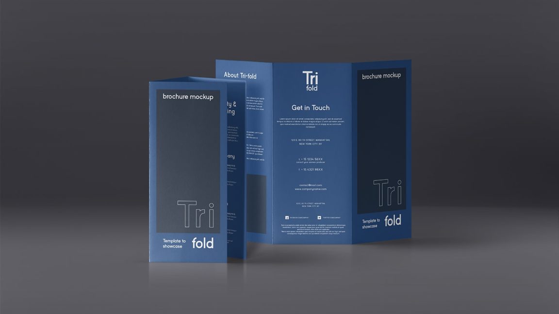 Free Tri-Fold Brochure Mockup PSD - PsFiles - Free Photoshop Files
