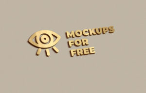 Free Golden 3D Logo Mockup - PsFiles