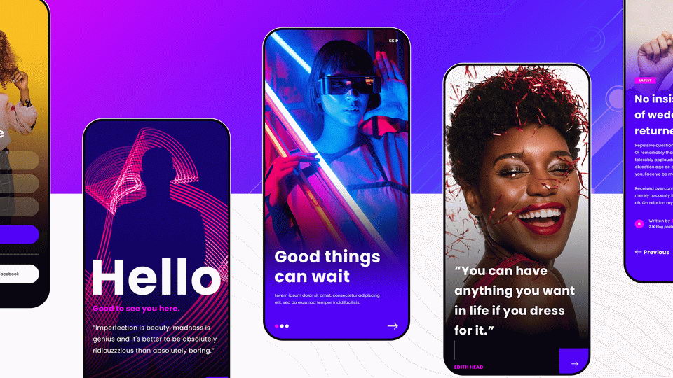 Purpose Free Mobile App UI Kit PSD Templates - PsFiles