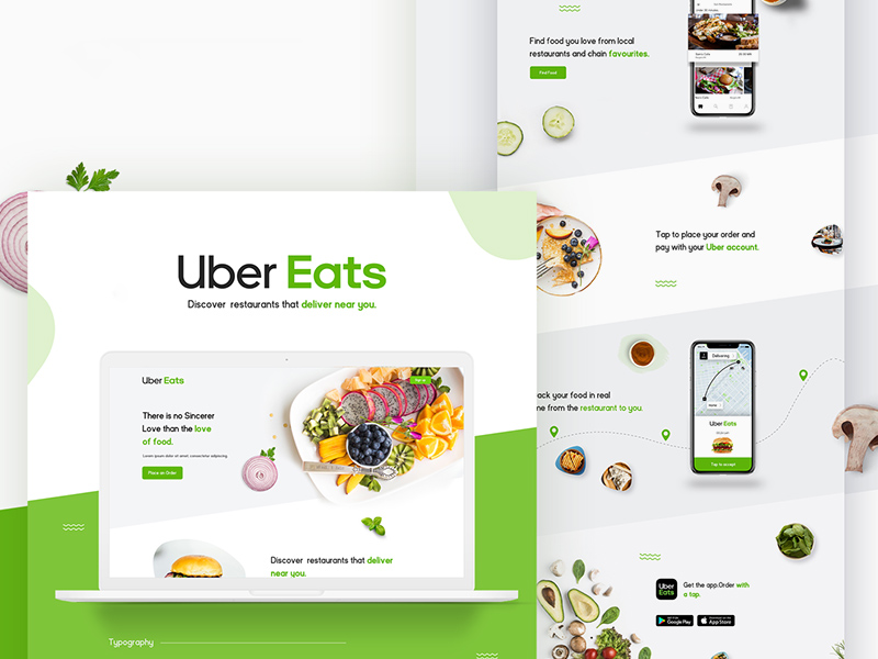 Uber Eats Website Redesign Concept Free PSD Template - PsFiles