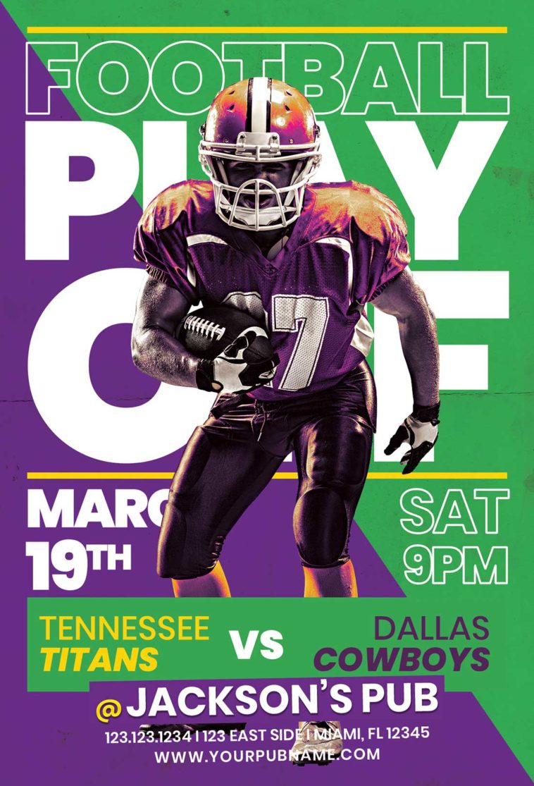 Free American Football Main Event Flyer PSD Template - PsFiles