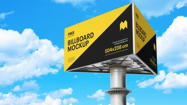 Triangular Advertising Billboard Mockup Free PSD Set - PsFiles