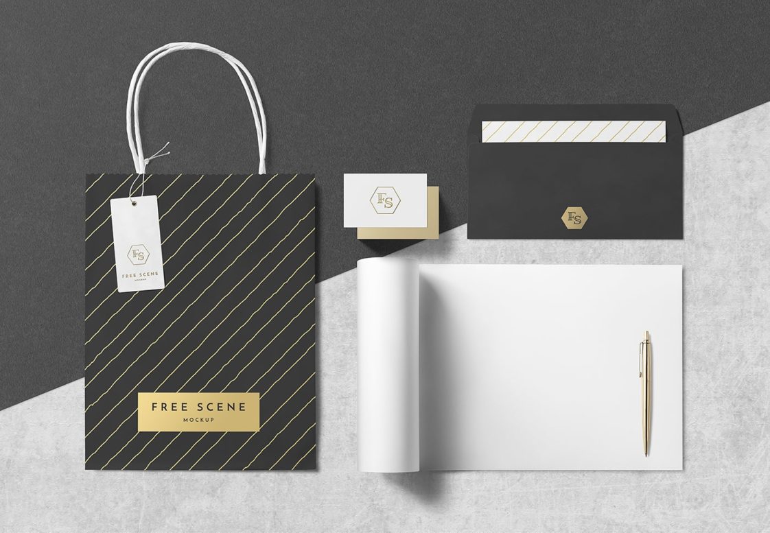 Free PSD Branding Scene Mockup - PsFiles