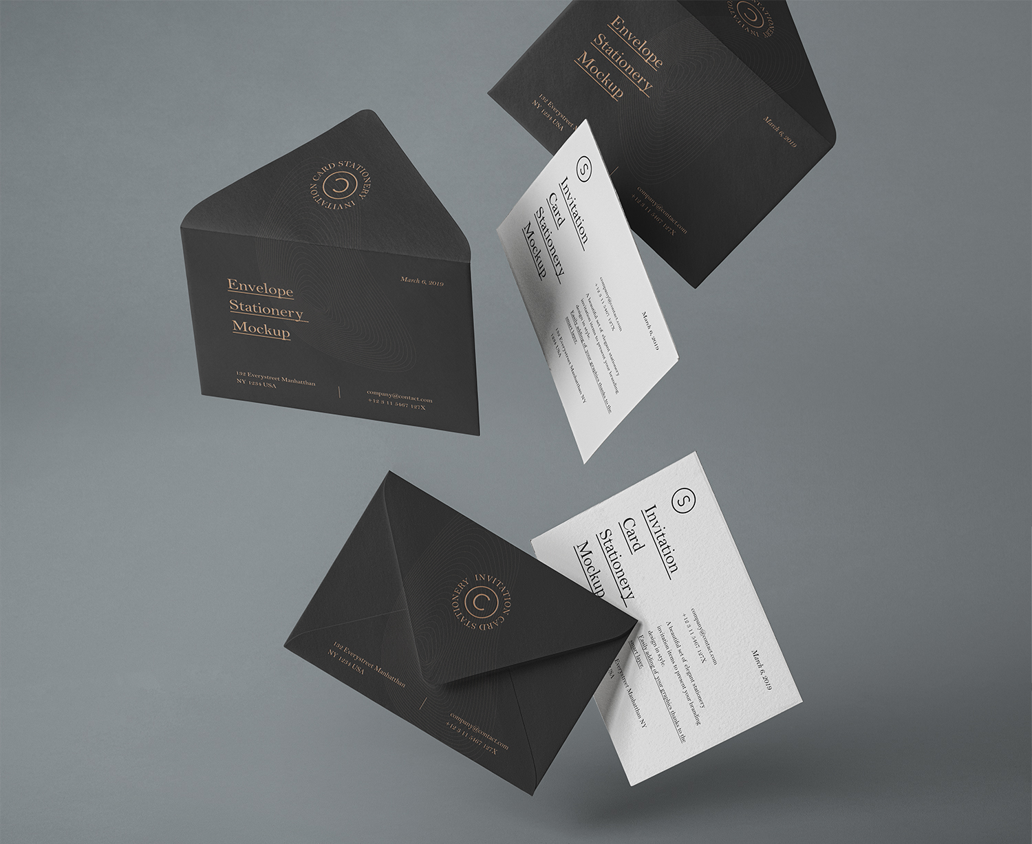 Free Gravity PSD Invitation Mockup - PsFiles